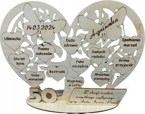 Personalizovaný Dárek K Narozeninám 18-99 Gravírování Stromek Srdce Motýl Polský