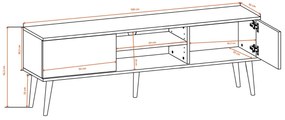 TV stolek TORONTO 160 cm šedý/černý