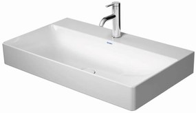 Duravit DuraSquare - Umyvadlo 80x47 cm, bez přepadu, s otvorem pro baterii, DuraCeram, WonderGliss, bílá 23538000411
