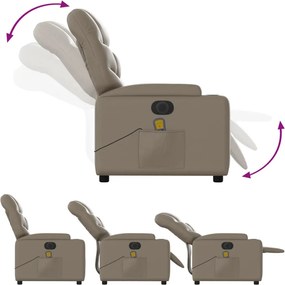Elektrické masážní polohovací křeslo cappuccino umělá kůže 3204657