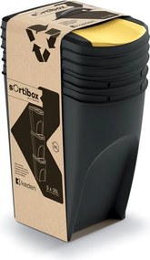 PROSPERPLAST Sada odpadkových košů SORTIBOX, 3x35l
