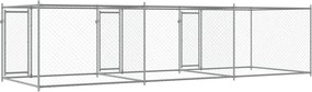 Klec pro psy s dvířky šedá 6 x 2 x 1,5 m pozinkovaná ocel 3209574