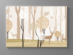 Liox Abstraktní obraz jeleni a stromy Rozměr: 150 x 100 cm
