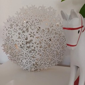 3D LED svítící vločka na baterie 26 × 29 × 3,2 cm teple bílá, IP20 interiér, AA