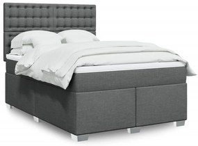 Box spring postel s matrací tmavě šedá 140x200 cm textil 3290526
