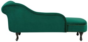 Tmavě zelená pohodlná sametová lenoška Chesterfield - pravá NIMES Beliani
