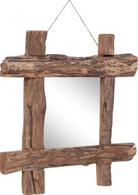 vidaXL Zrcadlo z polínek 50 x 50 cm masivní recyklované dřevo [283933] Barva: Hnědá