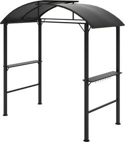 Outsunny BBQ Pavilon 233 x 110 x 235 cm Větruvzdorný Zahradní Pavilon s Dvojitou Střechou, Policemi, Zahradní Pavilon s UV Ochrannou, BBQ Pavilon z O…