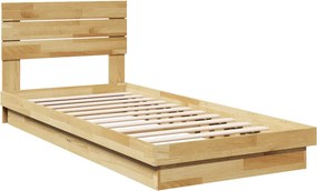 Rám postele s čelem bez matrace 75x190 cm Dubový masiv 3315747