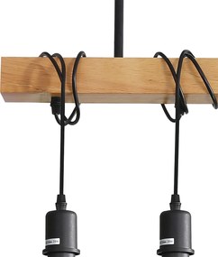 Toolight Toolight, závěsná moderní svítilna 3xE27 APP973-3CP LINE, černá-hnědá, OSW-03242