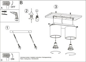 Sollux Lighting Stropní svítidlo ORBIS 2 bílé