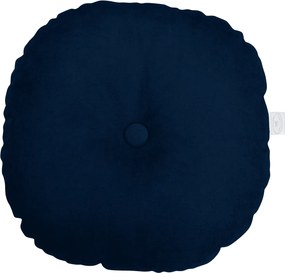 Kulatý polštář s knoflíkem tmavě modrý 40 cm