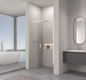 Erga Alpine, posuvné sprchové dveře do otvoru 140x195 cm, 6mm čiré sklo, chromový profil, ERG-V02-ALPINE-D140-CR