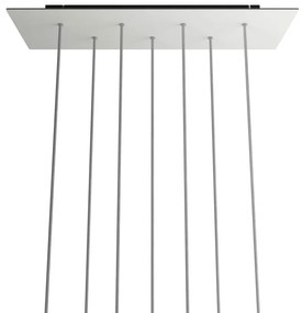 creative cables Obdélníkový XXL stropní baldachýn ROSE ONE, 675 x 225 mm, 7 otvorů Barva komponentu: Matná bílá dibond, Barva montury: Černá