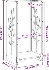 vidaXL Stojan na palivové dřevo Ocel válcovaná za studena [864223] Barva: Bílá