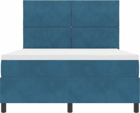Postel s boxspringem s čelo Tmavě modrá 160 x 200 cm samet 3339912