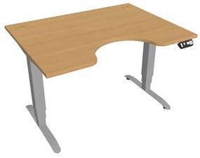 Hobis Motion Elektr. nastavitelný stůl 120x90 s pamětí - HOBIS ERGO MOTION MSE 3M 1200 Dekor stolové desky: buk, Barva kovové podnože: stříbrná