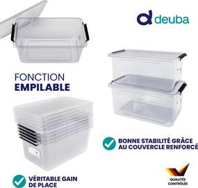 Deuba Úložný box Deuba® s víkem – průhledný, 5 l (30×20×12 cm)