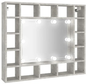 Petromila Zrcadlová skříňka s LED betonově šedá 91 x 15 x 76,5 cm
