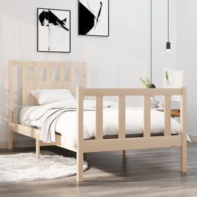 vidaXL Rám postele masivní dřevo 75 x 190 cm malé jednolůžko [3104090] Barva: Přírodní