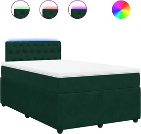 Box spring postel s matrací tmavě zelená 120 x 200 cm samet 3290019