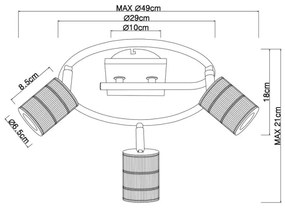 Globo 54033-3 - Bodové svítidlo JOSELLA 3xE27/60W/230V