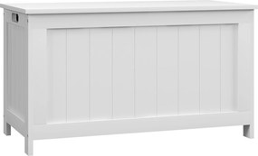 HOMCOM úložný box truhla s uchem a víkem, 81 x 40 x 46 cm, úložný box do obývacího pokoje a ložnice v bílé barvě