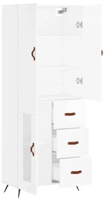 Skříň highboard lesklá bílá 69,5 x 34 x 180 cm kompozitní dřevo