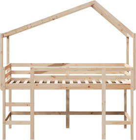 Patrová postel s žebříkem a střechou 80 x 200 cm borovice 3282072
