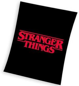 TipTrade deka z mikrovlákna (coral fleece) dětská STRANGER THINGS BLACK, černá, 130x170cm