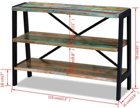 vidaXL Marketos Příborník se 3 policemi masivní recyklované dřevo