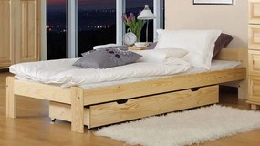 ImportWorld Dřevěná postel Libuše 80x200 + rošt ZDARMA (Barva dřeva: Borovice)