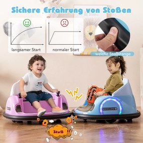 Costway Bumper Car pro děti Elektrický Bumper Car s blikajícími LED světly modře