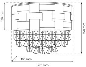 Nástěnné svítidlo Luxuria, 1x křišťálové/zlaté kovové stínítko