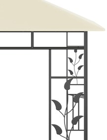vidaXL Marketos Altán s moskytiérou 3 x 3 x 2,73 m krémový 180 g/m²
