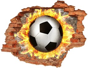 Wallmuralia Samolepící díra na stěnu Hořící fotbalový míč 90x70 cm