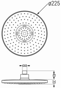Mexen sprchová hlavice D-05, Round 22 cm, zlatá/bílá, 79705-50