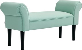 HOMCOM Lavička na postel, čalouněná lavička, sedací lavička, chodbičková lavička do ložnice, nosnost až 130 kg, plachtovina, zelená, 102 x 36 x 51 cm