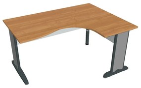 Stůl ergo vlna levý 160×120/80 cm - Hobis Cross CE 2005 L Dekor stolové desky: olše, Dekor lamino podnože: šedá, Barva nohou: černá