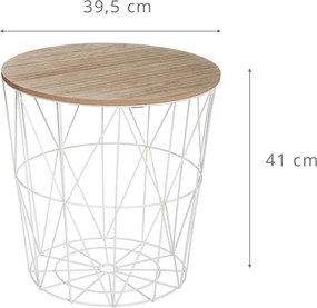 Odkládací stolek, bílý, 39,5 x 41 cm, Atmosphera