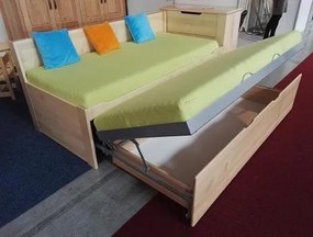 NábytekProNás Výsuvná postel Alka - peřináč v čele (MASIV) ROZMĚR: 90 x 200 cm