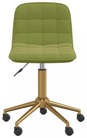 Otočná jídelní židle samet / kov Dekorhome Světle zelená