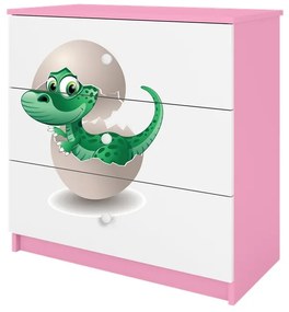 Komoda Babydreams 80 cm dinosaurus růžová