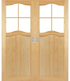 Archo - Dvoukřídlé dřevěné dveře dýhované z borovice Dakota 105564