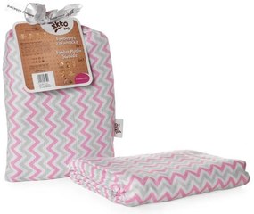 Xkko bmb bambusová zavinovačka 120 × 120 - scandinavian baby pink chevron + klipy na kočárek