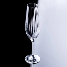Sada 4 ks křišťálových sklenic na šampaňské s jemnou vlnkou 260 ml