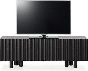 Černý TV stolek z mangového dřeva 160x55x40 cm Tamira – MOME