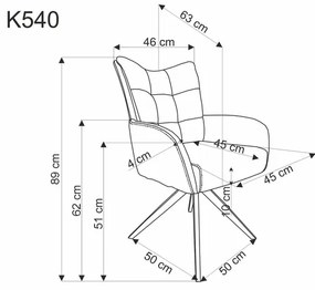 Halmar jídelní židle K540 barevné provedení béžová