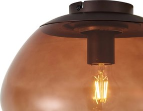 Designové stropní svítidlo hnědé s hnědým sklem - Giselle