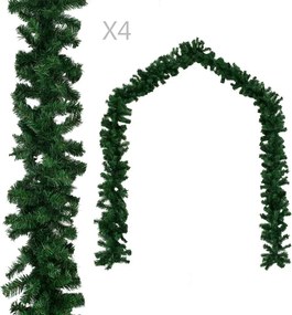 vidaXL Vánoční girlandy 4 ks 270 cm PVC [284308] Barva: Zelená